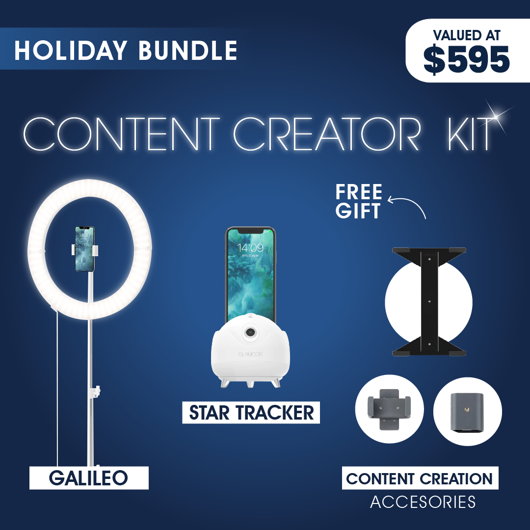 GALILEO Pro Kit Foldable & Portable Pro Ring Light with Phone Holder | GLAMCOR