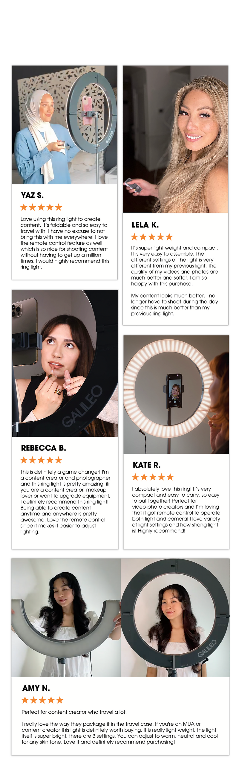 GLAMCOR | GALILEO LED Pro Ring Light Kit | Brightest Tool for Content ...