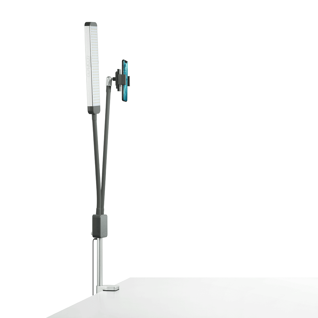 CAPTURE Adjustable LED Lamp & Phone Holder for Estheticians | GLAMCOR